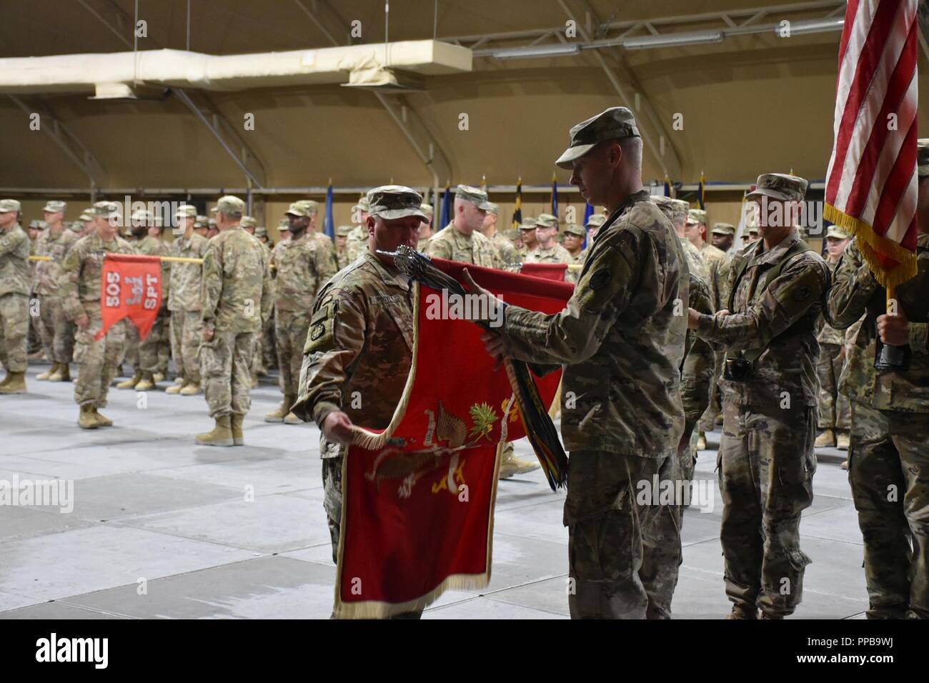 CAMP ARIFJAN, KUWAIT – Lt. Col. Frank Poovey (left) and Command Sgt ...
