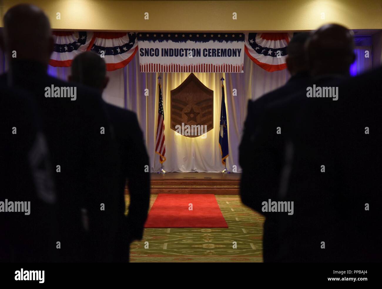 Members of the Saber Sword Team prepare to take their positions during ...