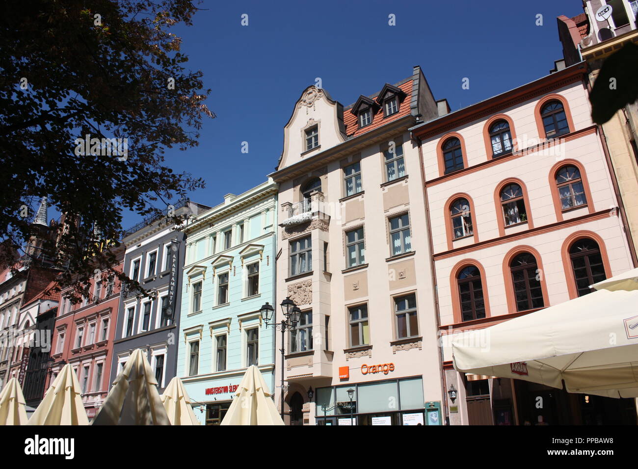 Buildings on Rynek in central Torun, Poland Stock Photo - Alamy
