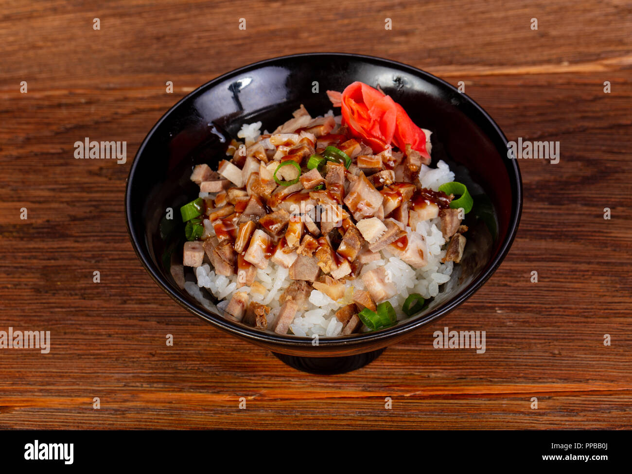Japanese style Rice with pork Stock Photo - Alamy