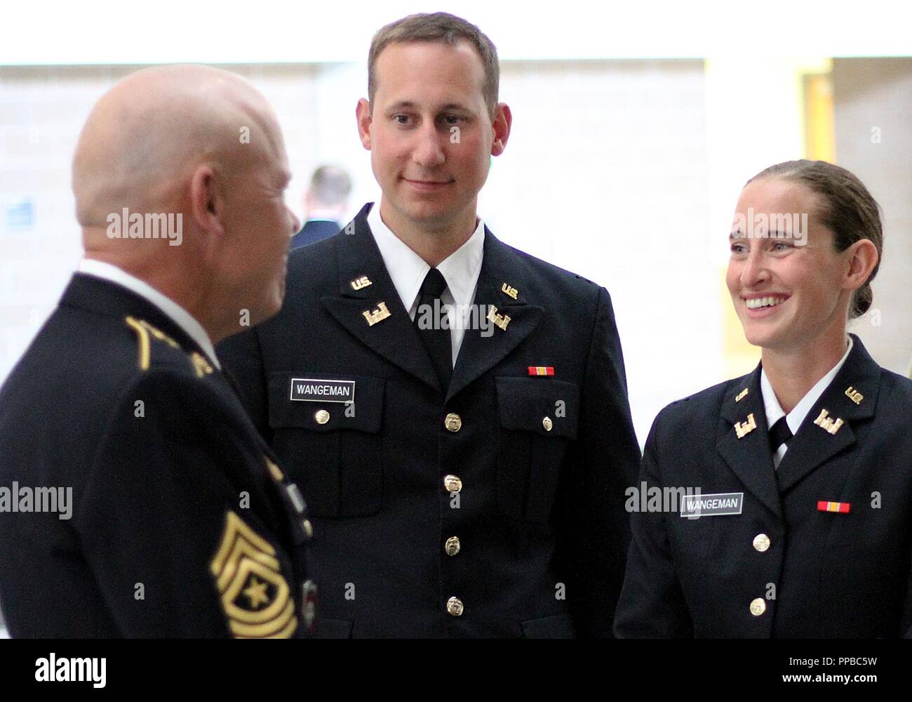 U.S. Army Officer Candidates Joshua Wangeman and Leslie Wangeman talk ...