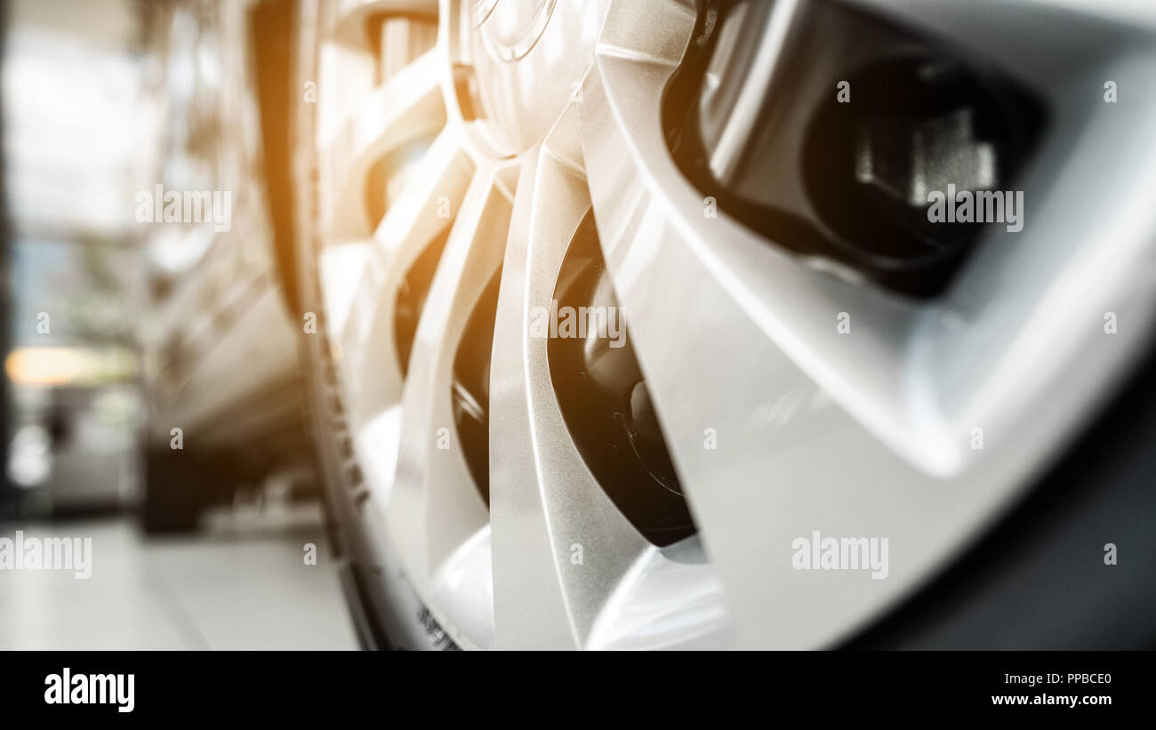 wheel of a modern car from a close angle Stock Photo - Alamy