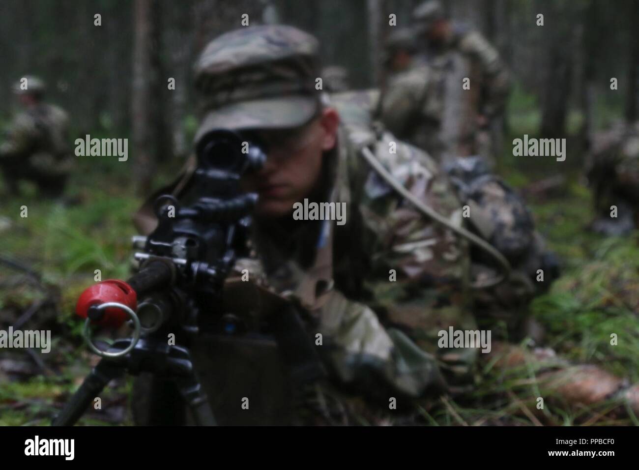 A paratrooper with A company, 1st Battalion, 501st Parachute Infantry ...