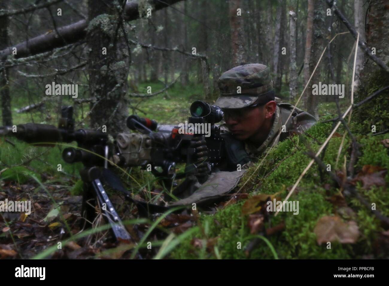 A paratrooper with A company, 1st Battalion, 501st Parachute Infantry ...