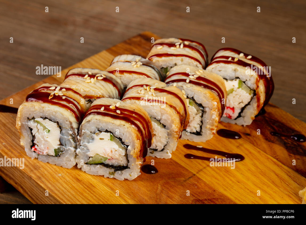 Japanese traditional roll with eel Stock Photo - Alamy