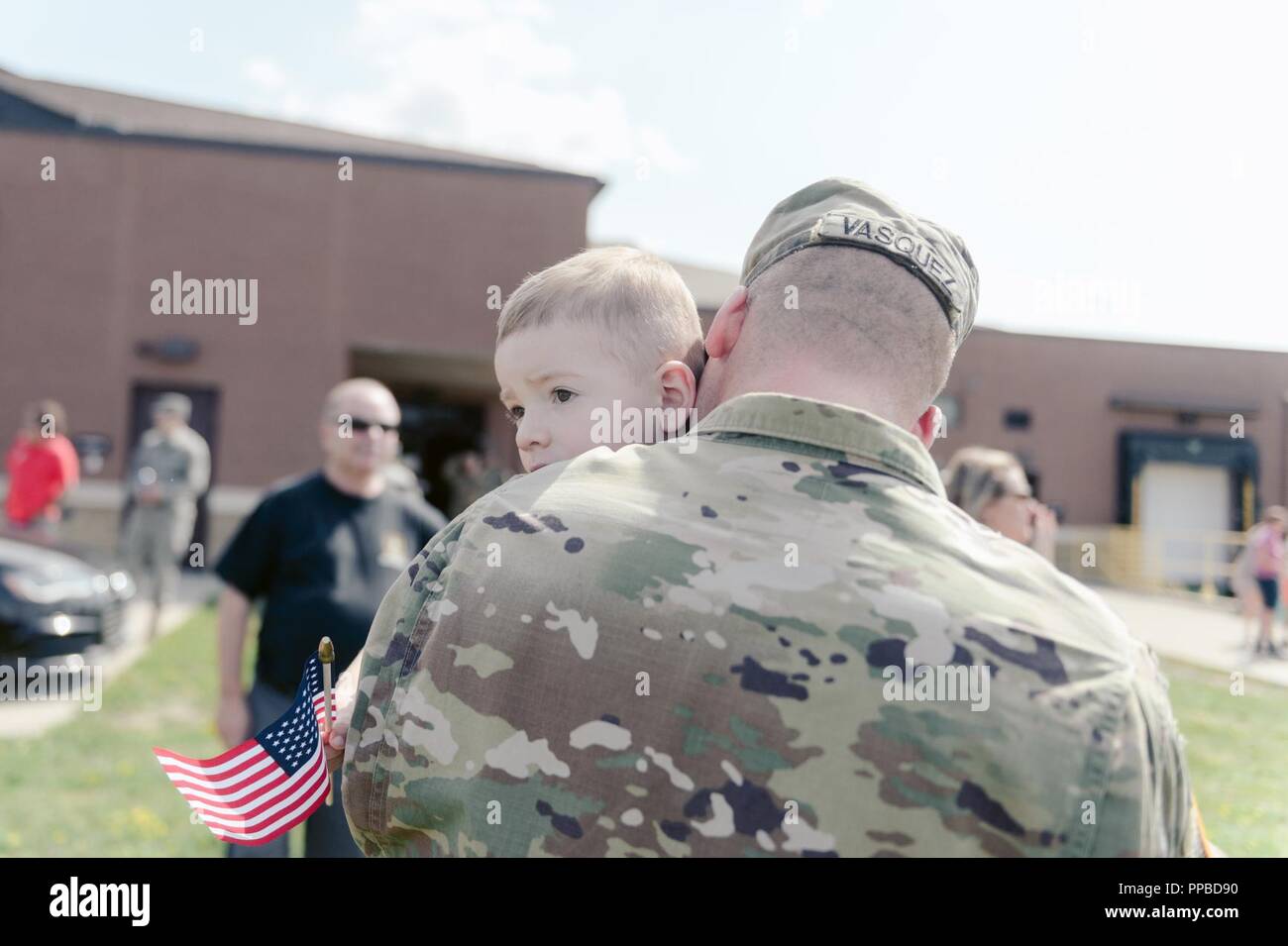 Sgt. 1st Class Derek Vasquez, the deployed first sergeant assigned to ...