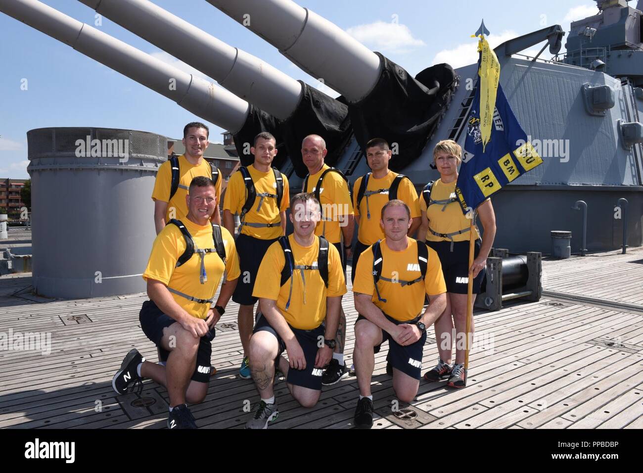 CPO Selectees from the US Naval Academy pose for a group picture aboard ...