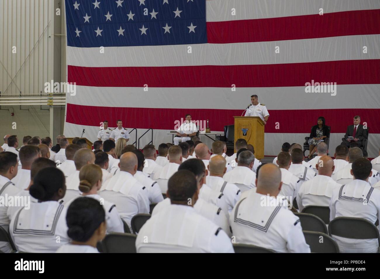 OAK HARBOR, Wash. (Aug. 23, 2018) Capt. Adam T. Carlstrom, commander of ...