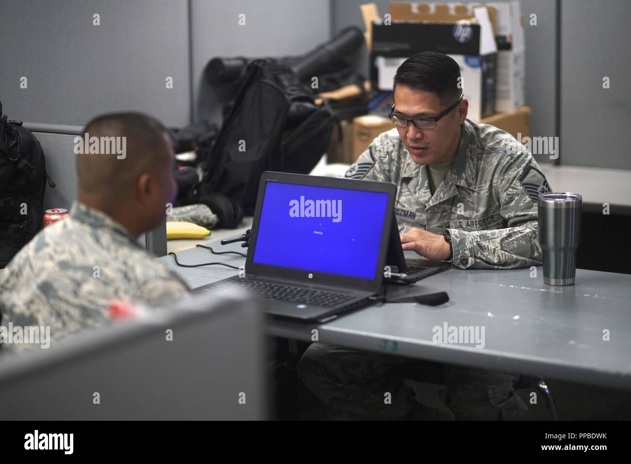 Hawaii Air National Guard Communications Airmen embedded with the Task ...