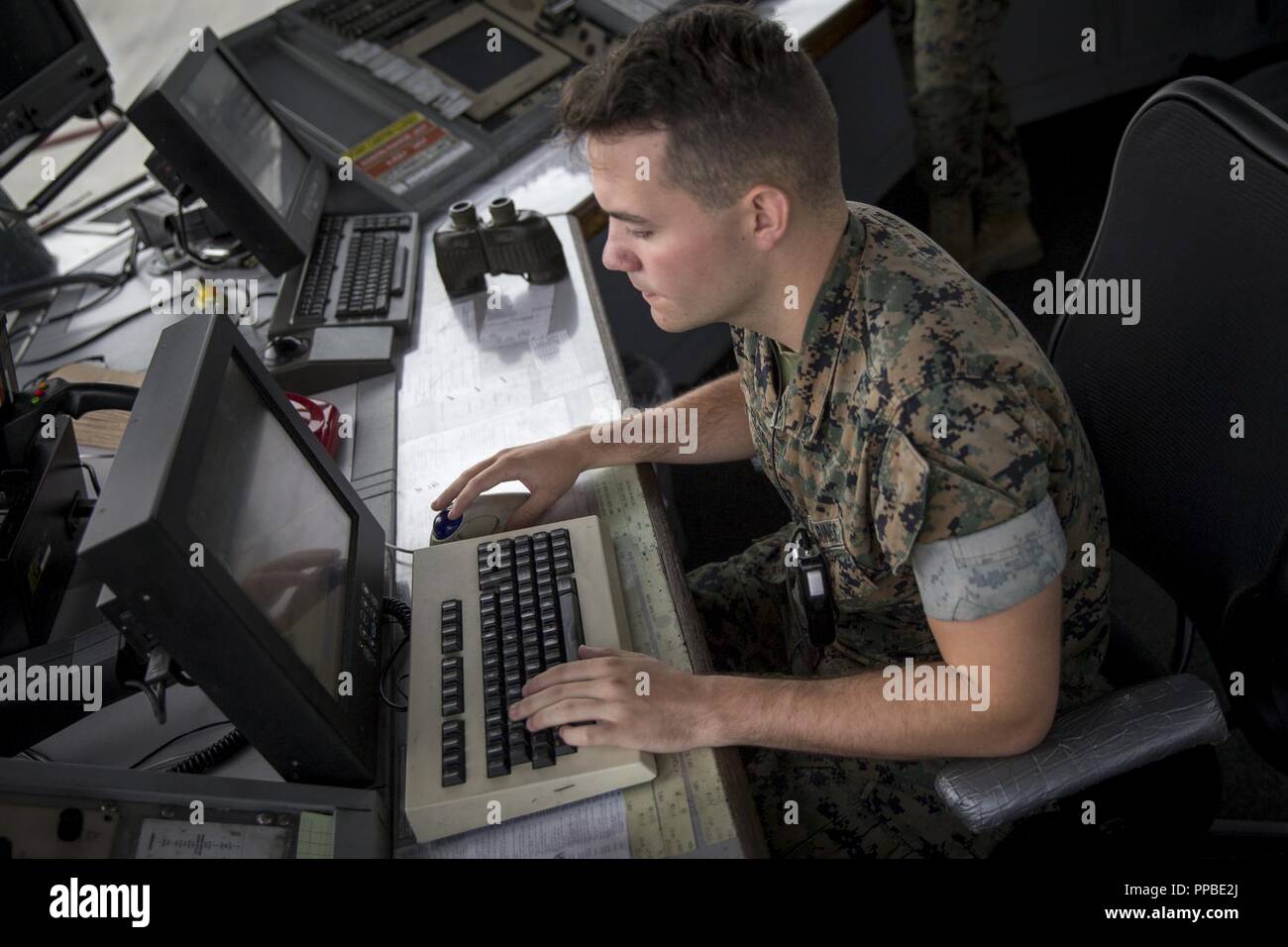 U.S. Marine Corps Lance Cpl. Devin Beasley, air traffic controller ...
