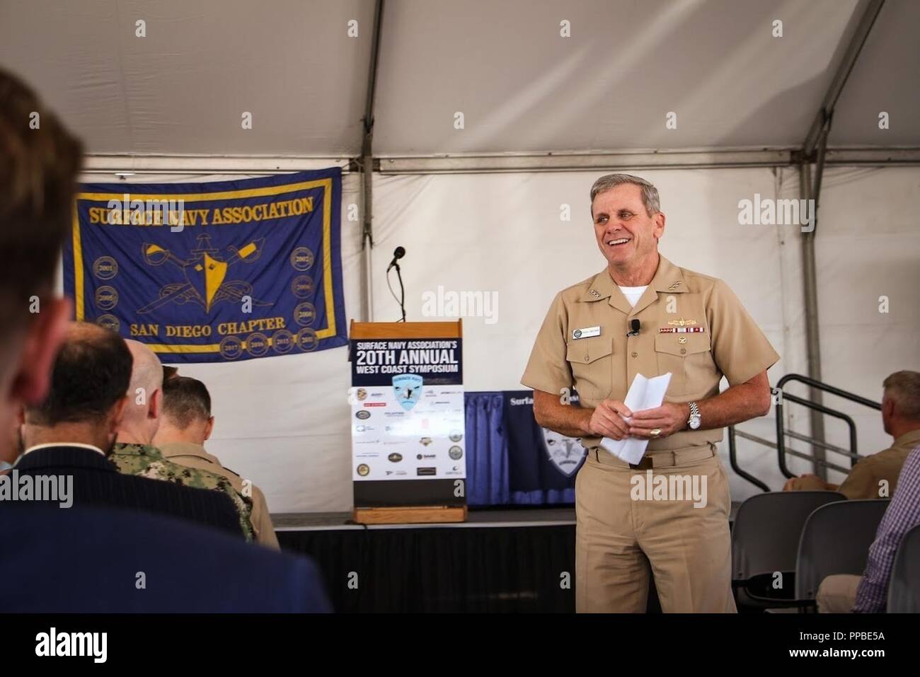 NAVAL BASE SAN DIEGO (Aug. 23, 2018) Vice Adm. Rich Brown, commander ...