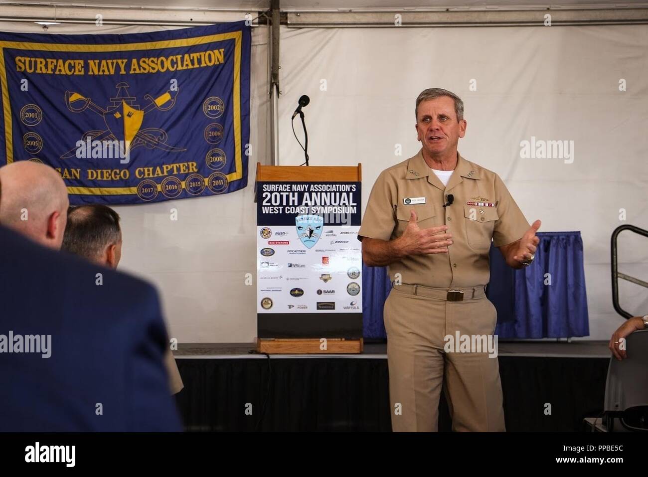 NAVAL BASE SAN DIEGO (Aug. 23, 2018) Vice Adm. Rich Brown, commander ...