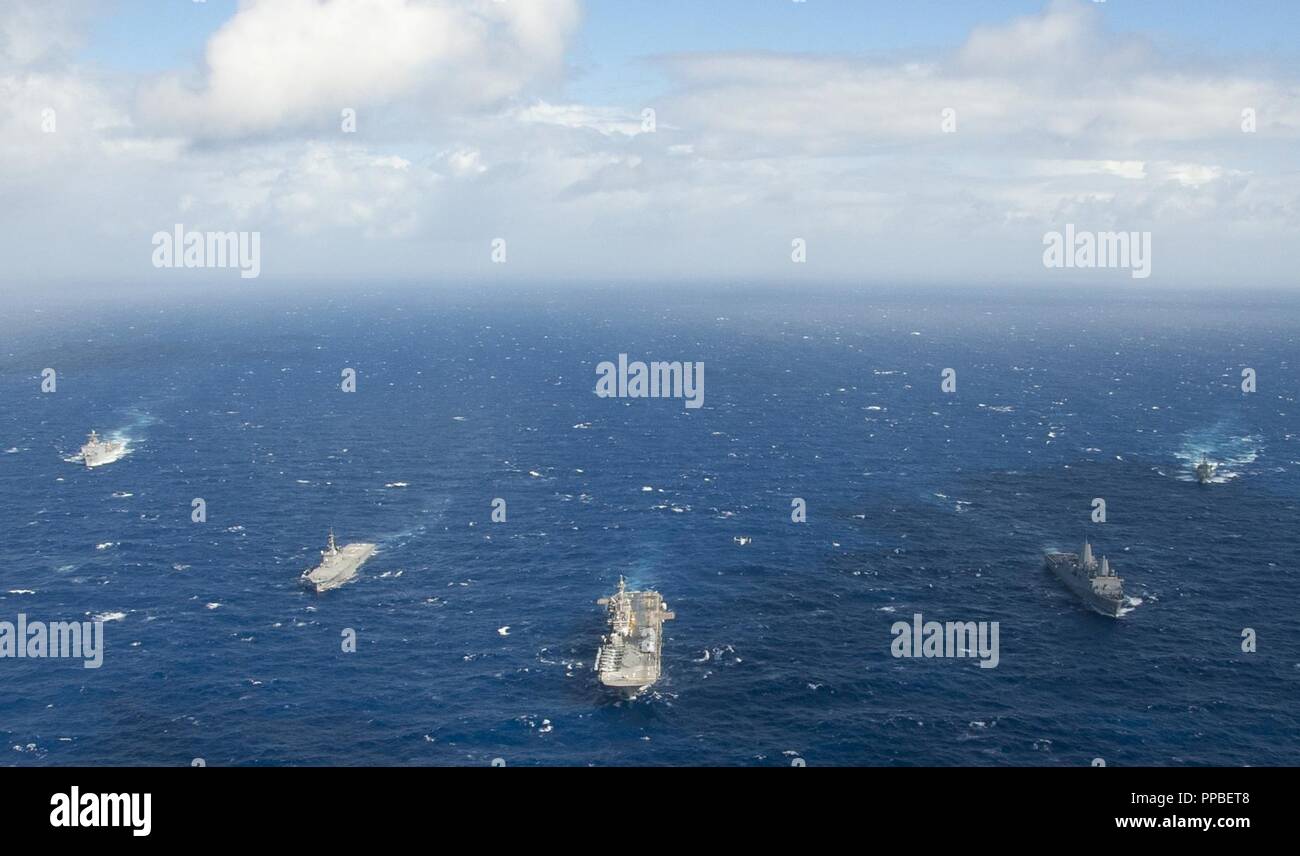 amphibious assault ship USS Wasp (LHD 1), along with the transport dock ...