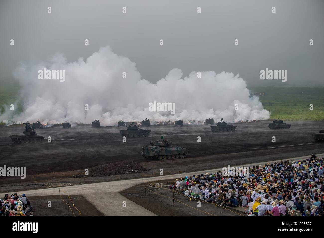 Japan Ground Self-Defense Force (JGSDF) demonstrate artillery, ground ...