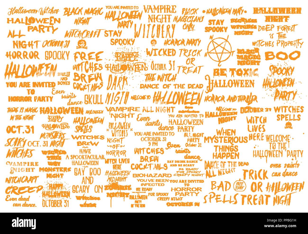 Halloween mega set of over 100 black and white scary and spooky quotes ...