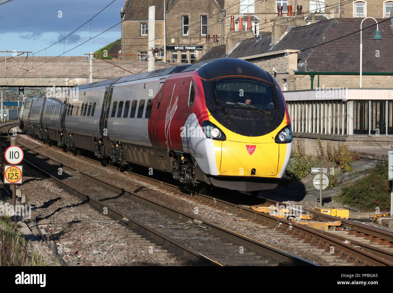 Class 390 Pendolino electric multiple unit train passing through ...