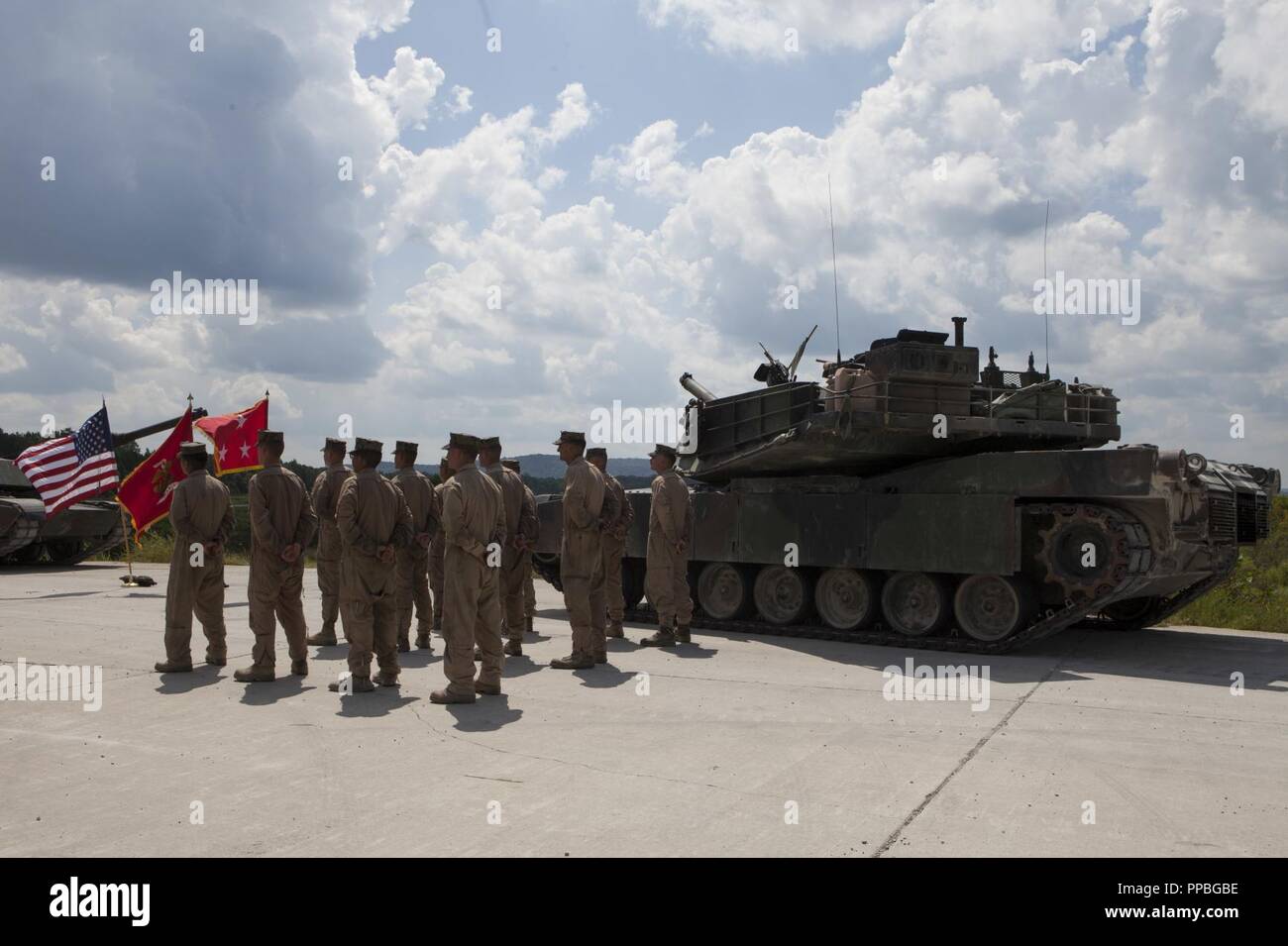 Marine tank gunner crews from 1st, 2nd, and 4th Tank Battalions stand ...