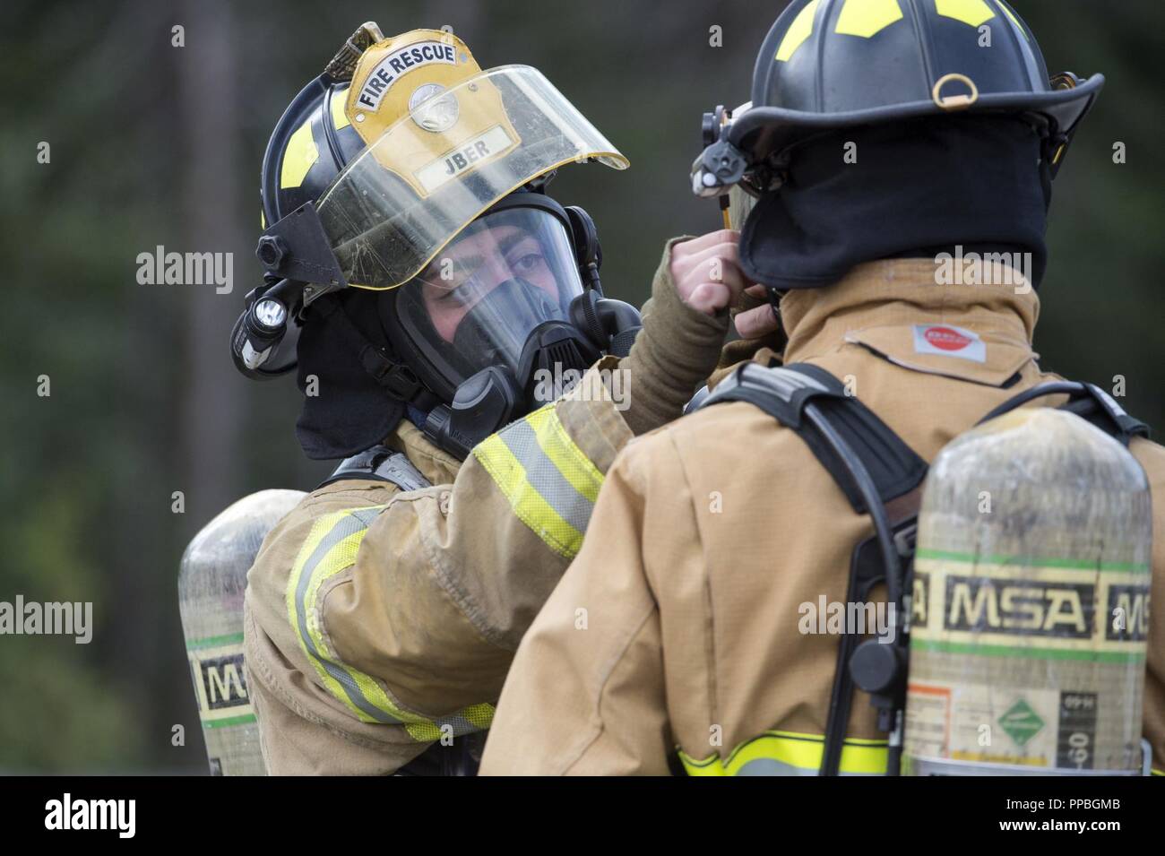 U.S. Air Force Airman 1st Class Jason Jarosz, left, and Staff Sgt. Cory ...