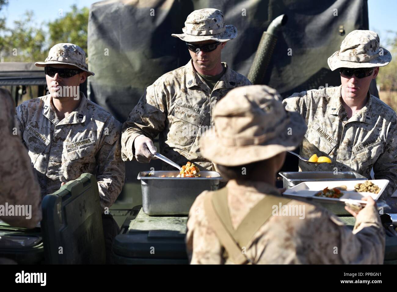 U.S. Marines Capt. Vince Margiotta, Staff Sgt. Alex Sumrow and 1st Lt ...