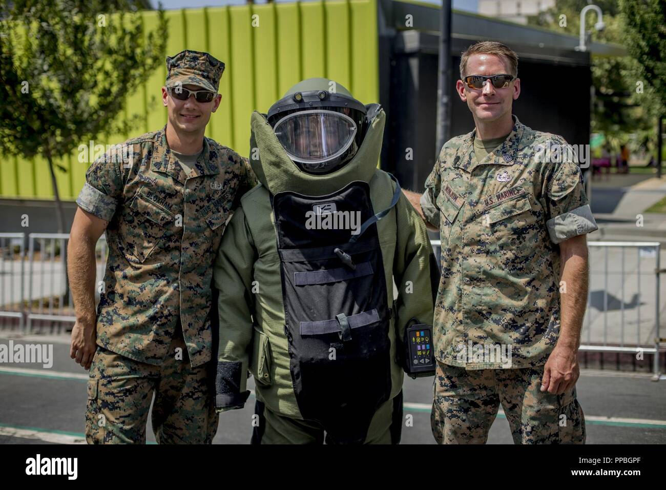 U.S. Marine Corps Sgt. David Bloxham (left) and Gunnery Sgt. Kyle ...