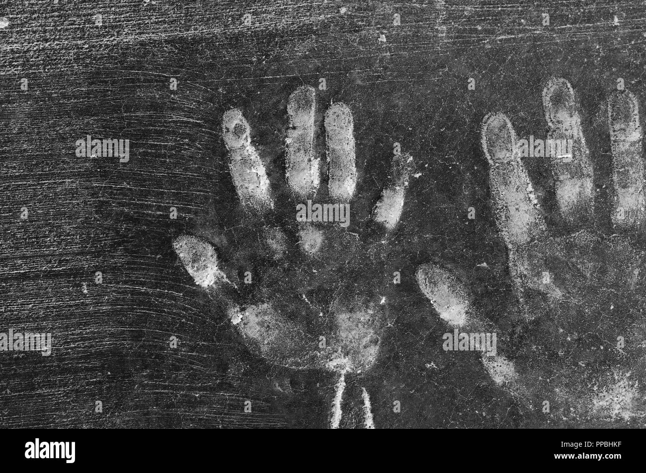 Cement handprints hi-res stock photography and images - Alamy