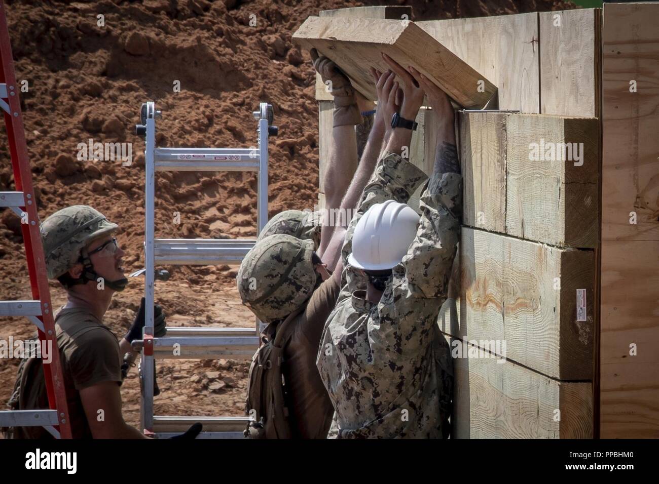 CAMP SHELBY, Miss. (Aug. 23, 2018) Seabees assigned to Naval Mobile ...