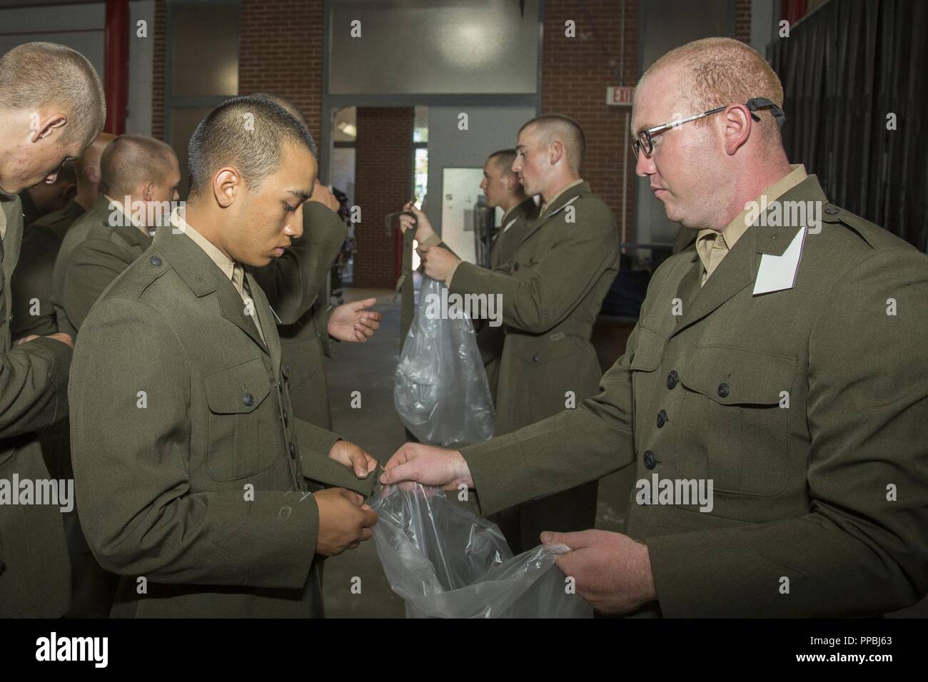 U.S. Marine Corps Recruits with Kilo Company, 2nd Battalion, Recruit ...