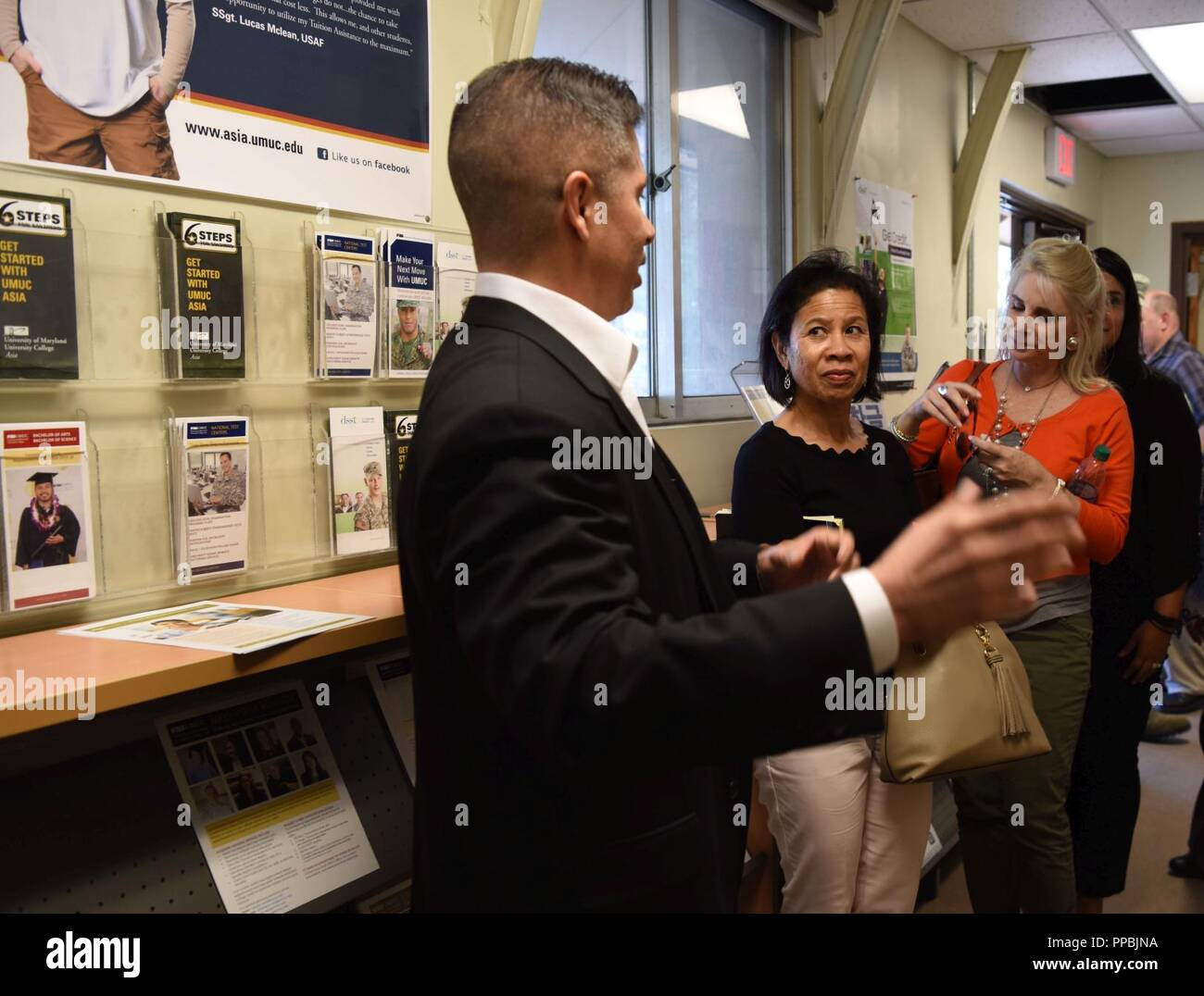 Thomas Fagoso, 8th Force Support Squadron director of education, briefs ...