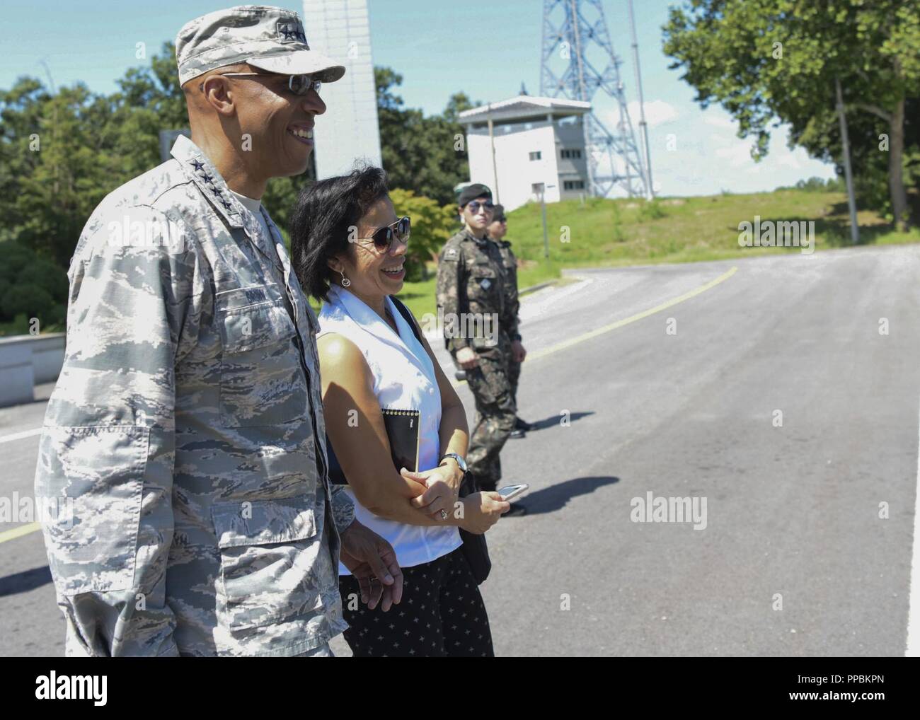 Gen. CQ Brown, Jr., Pacific Air Forces commander, his wife Sharene, and ...