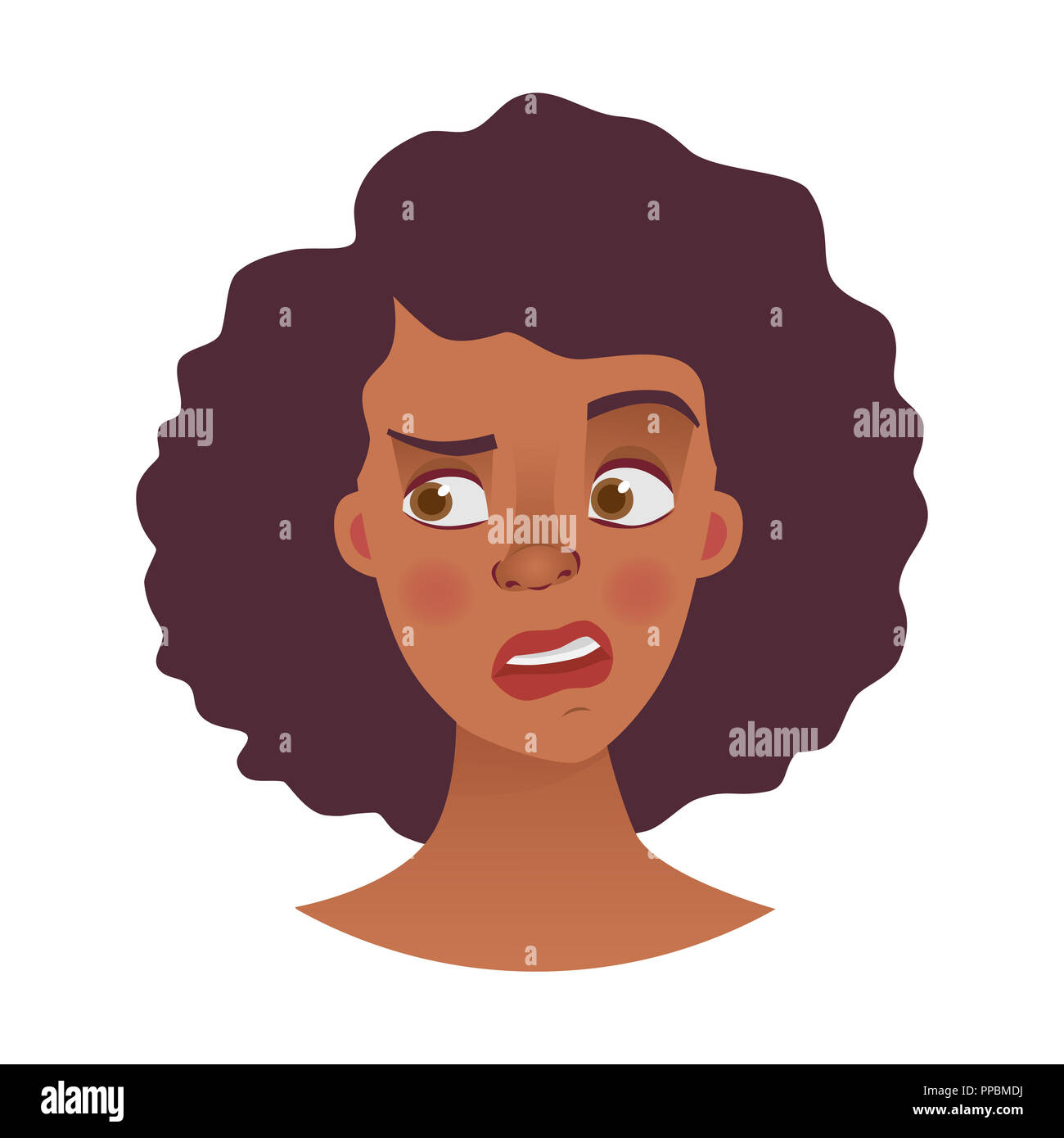 Black woman scared Cut Out Stock Images & Pictures - Alamy