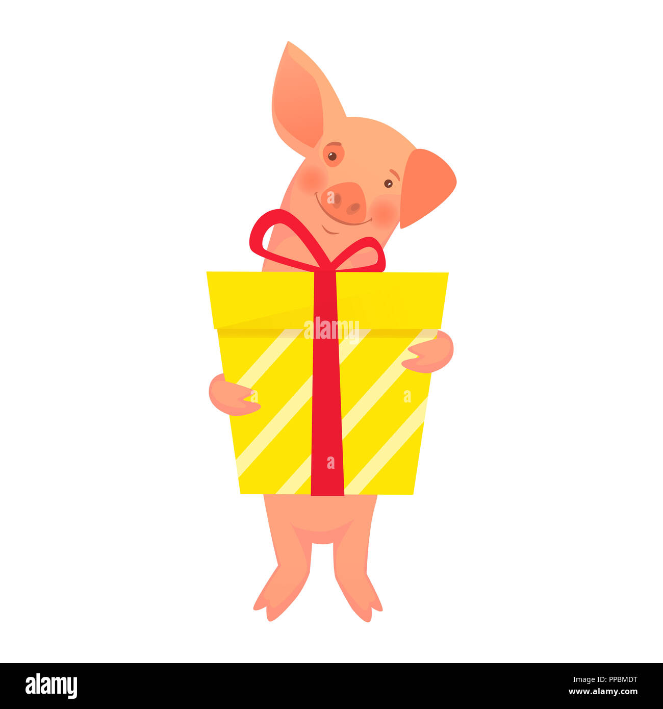 Funny cartoon character pig holding hi-res stock photography and images ...