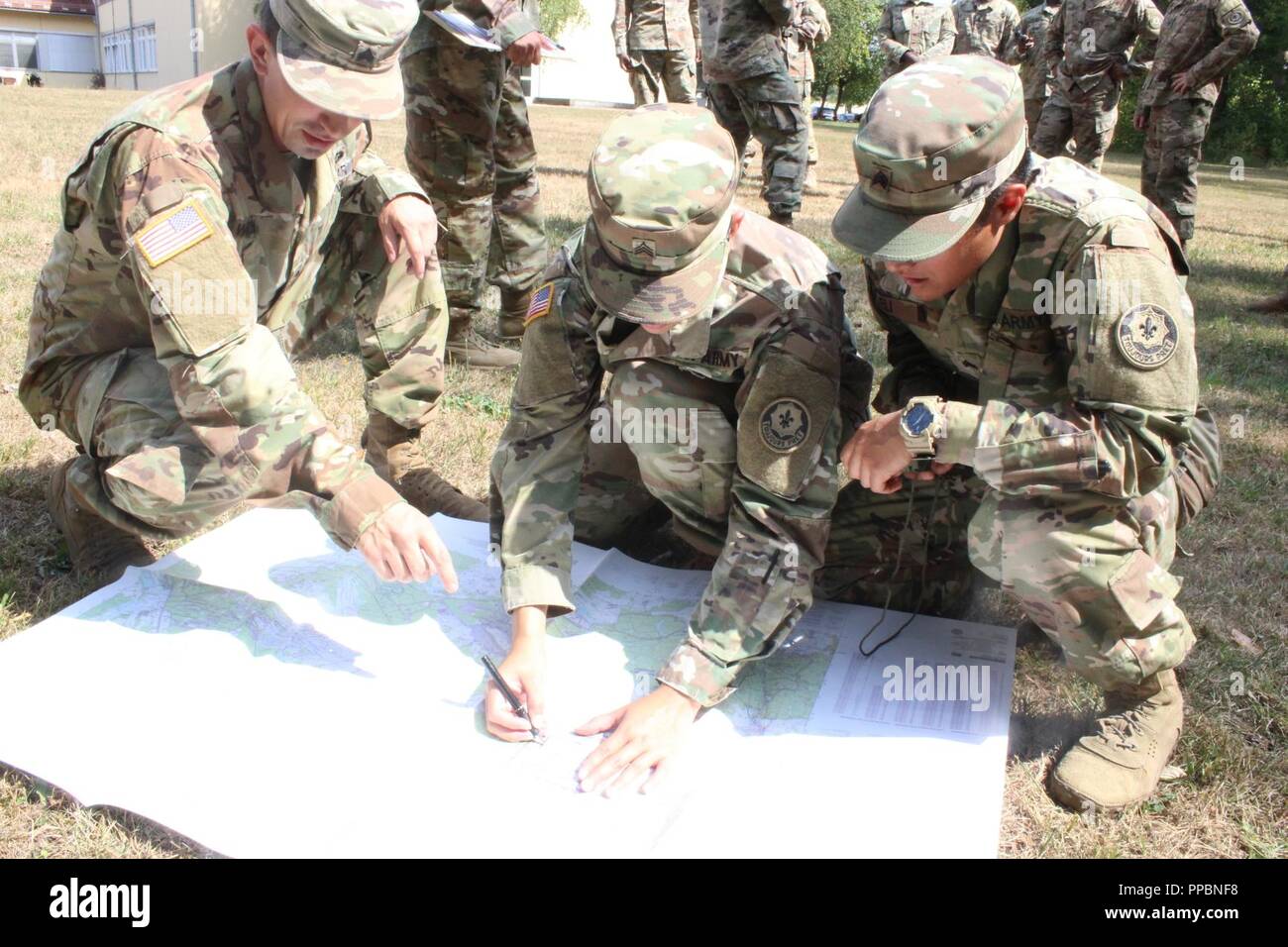 Non-commissioned officers from the Regimental Support Squadron review ...