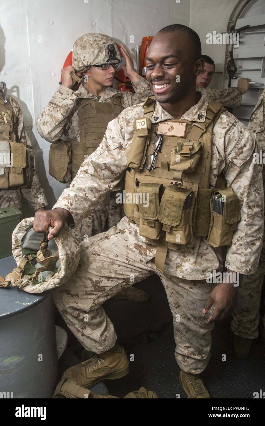 INDIAN OCEAN – U.S. Marine Cpl. Aaron Perry, a supply noncommissioned ...