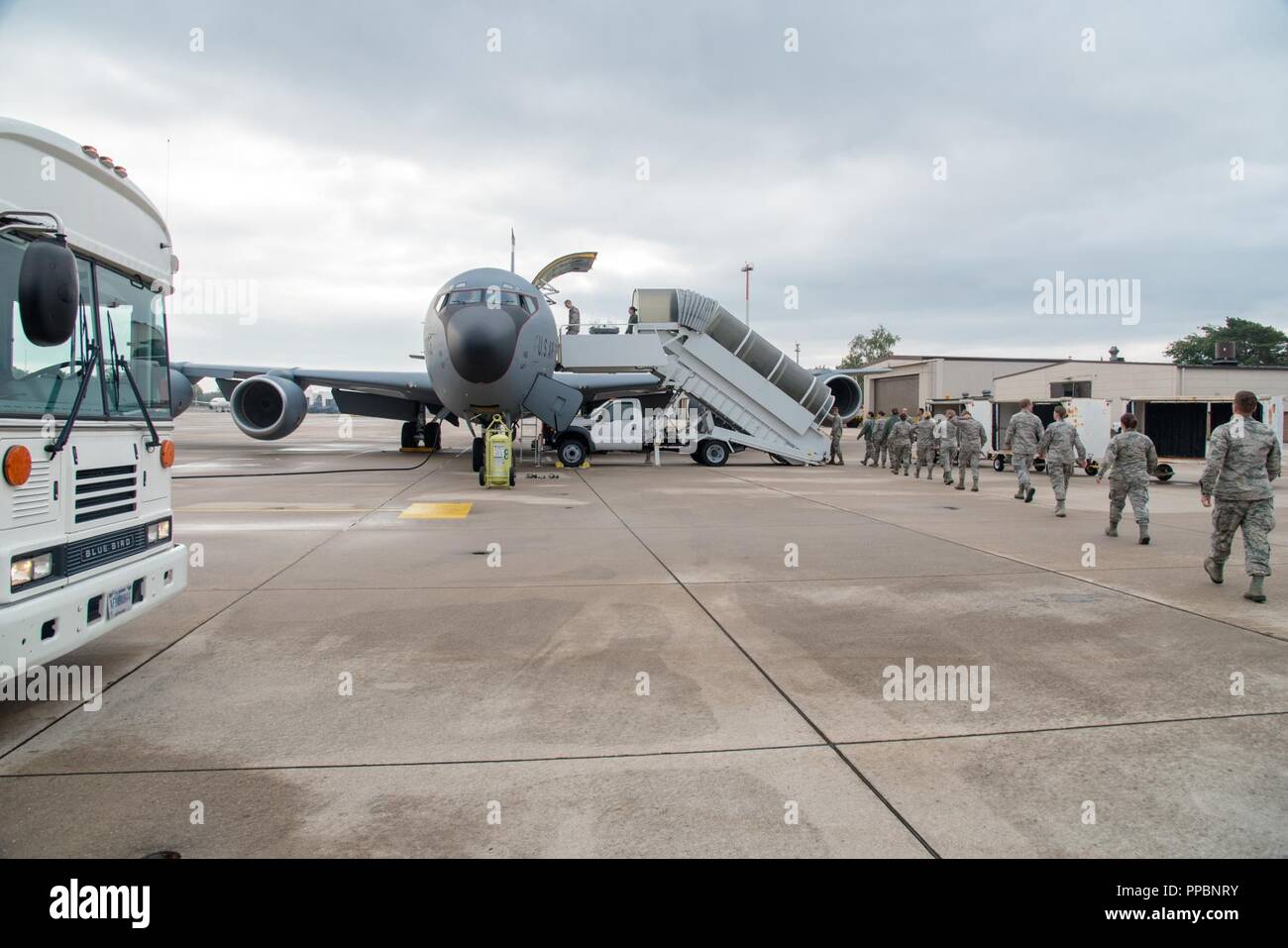 A KC-135 Stratotanker, assigned to the 128th Air Refueling Wing ...