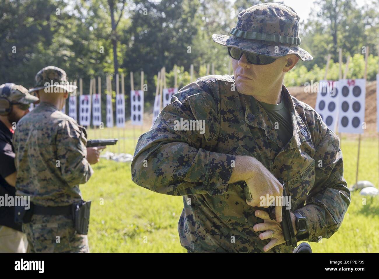 A U.S. Marine with Marine Corps Embassy Security Group (MCESG ...