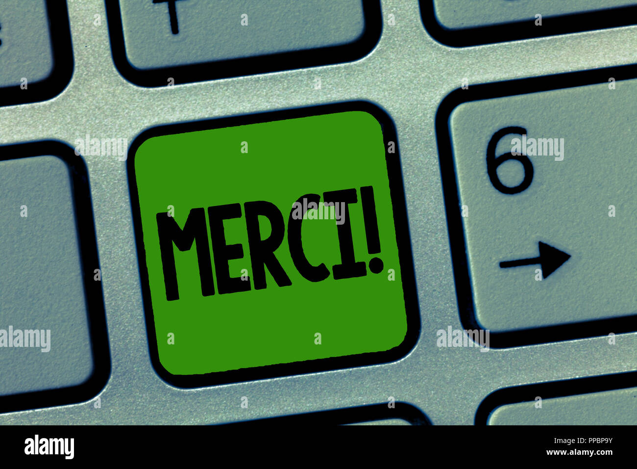 Handwriting text Merci. Concept meaning defined as thank you in French ...