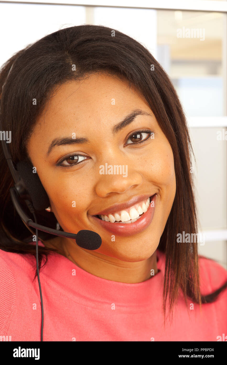 African american black female telemarketer service hi-res stock ...