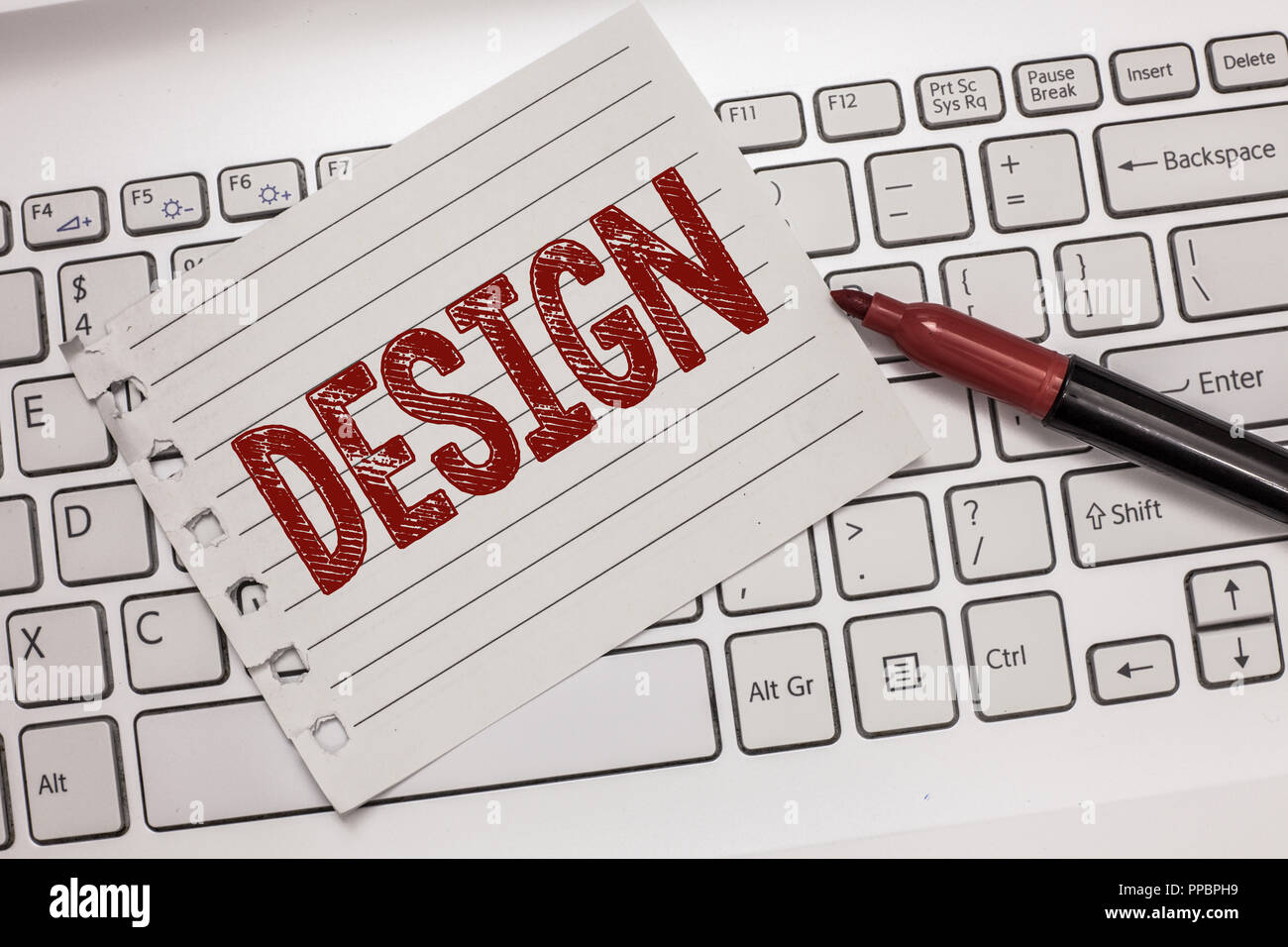 Text sign showing Design. Conceptual photo plan drawing produced to ...