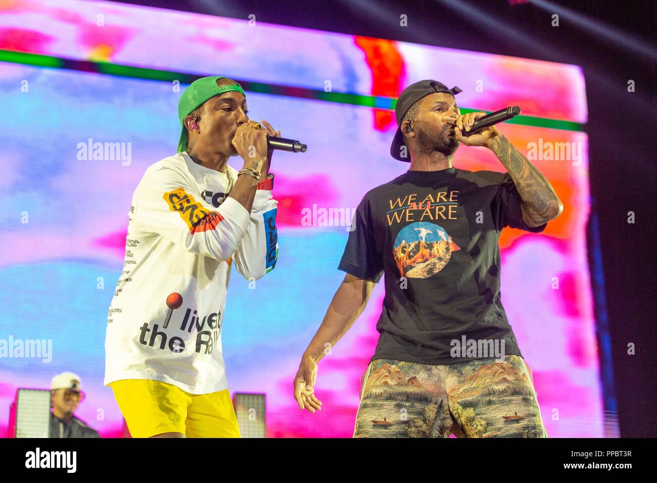 Las Vegas, Nevada, USA. 22nd Sep, 2018. PHARRELL WILLIAMS and CHAD HUGO ...