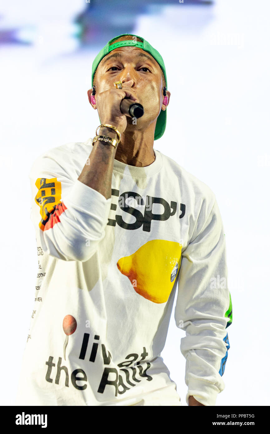 Las Vegas, Nevada, USA. 22nd Sep, 2018. PHARRELL WILLIAMS of N.E.R.D ...