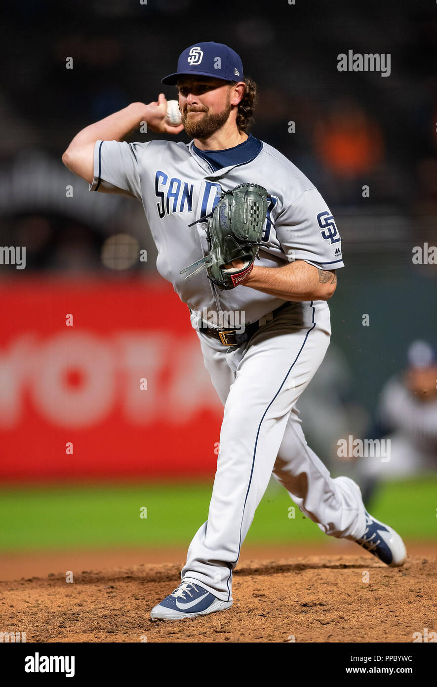 San Francisco, California, USA. 24th Sep, 2018. San Diego Padres relief ...