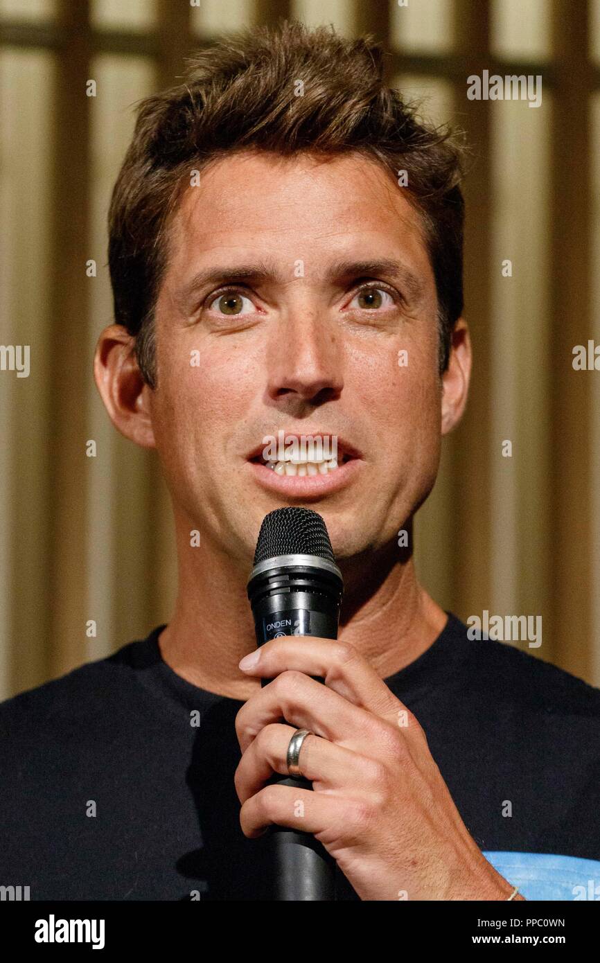 Tokyo, Japan. 25th Sep 2018. GoPro CEO Nick Woodman speaks during the ...