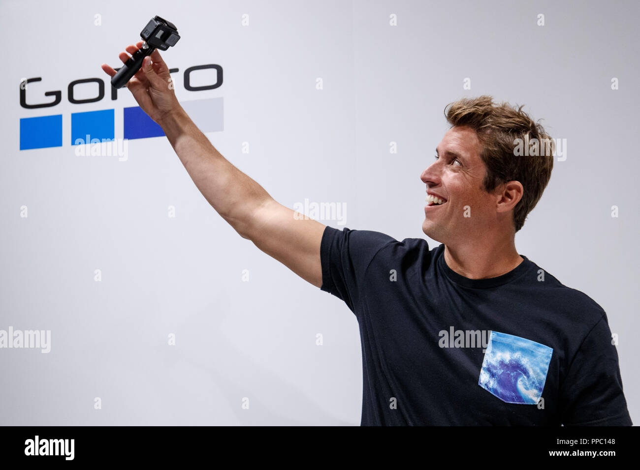 Tokyo, Japan. 25th Sep 2018. GoPro CEO Nick Woodman poses for the ...