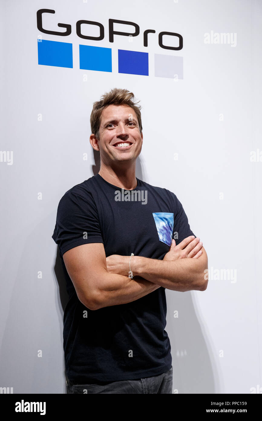 Tokyo, Japan. 25th Sep 2018. GoPro CEO Nick Woodman poses for the ...