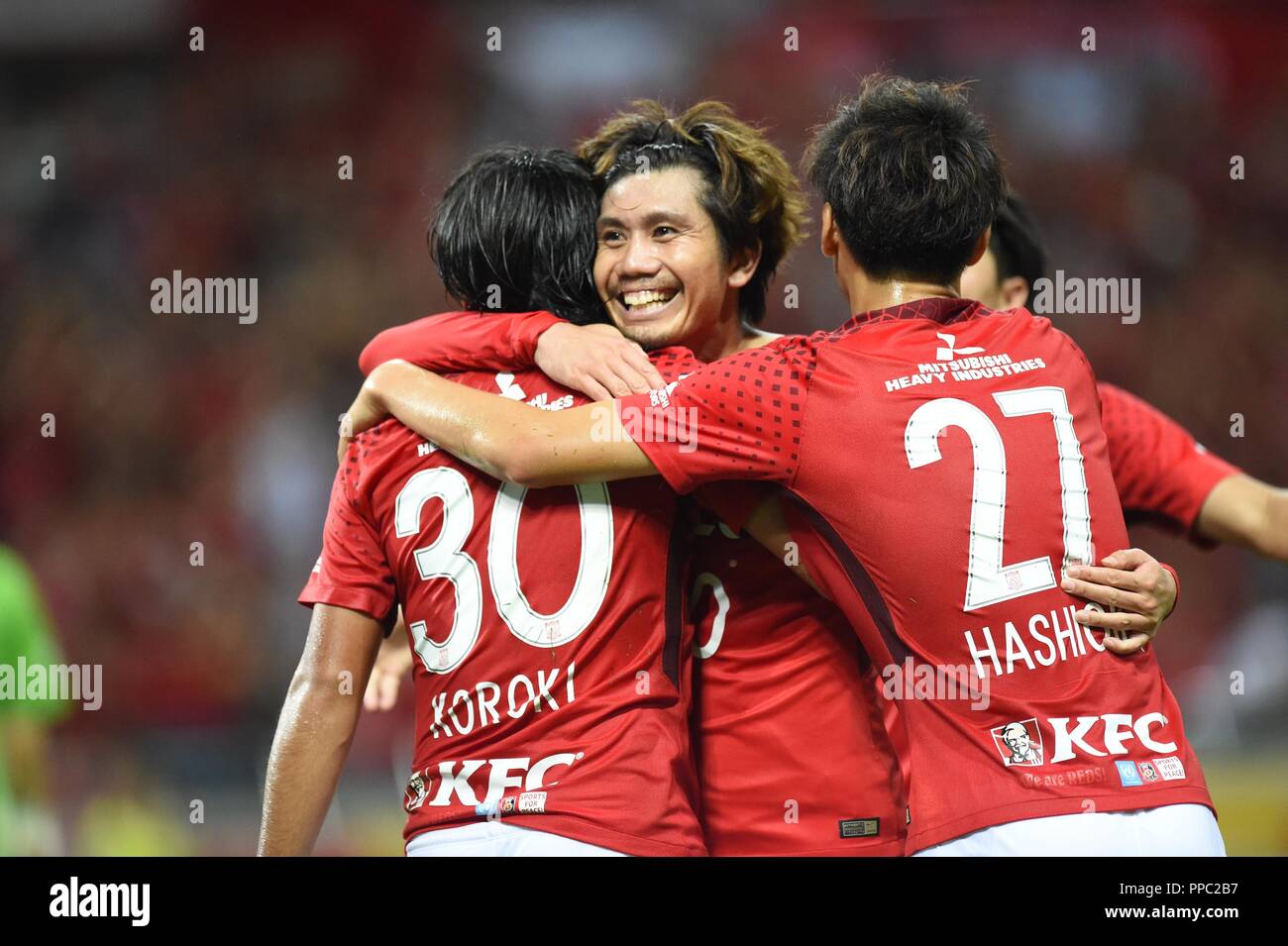 Saitama, Japan. 23rd Sep, 2018. (L-R) Shinzo Koroki, Yosuke Kashiwagi ...