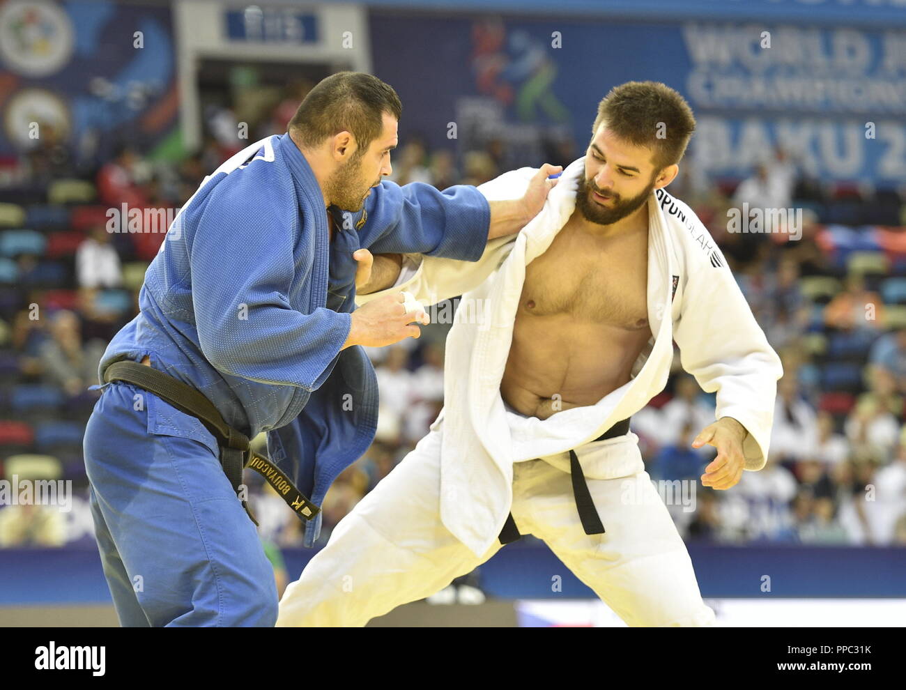 Baku, Azerbaijan. 25th Sep, 2018. Czech Michal Horak and Lyes Bouyacoub ...