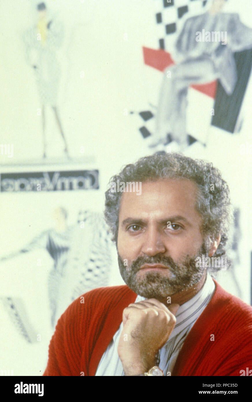 Gianni Versace, Fashion Designer, in 1986 Â© GRANATAIMAGES Stock Photo ...