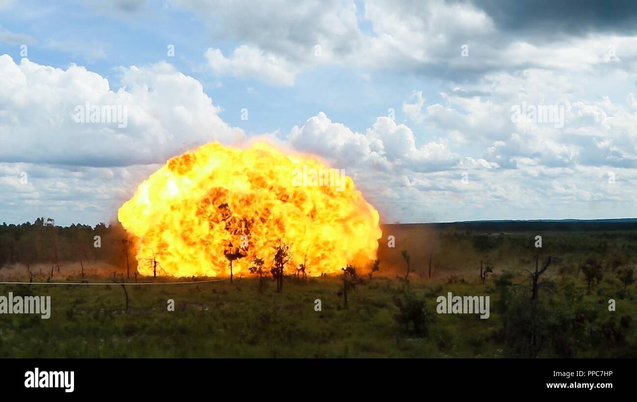 In this still taken from a video, a Mine-Clearing Line Charge fired by ...