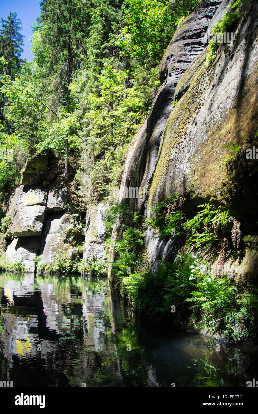 The Kamnitz Gorge, Czech: Soutesky Kamenice, German: Kamnitzklamm or ...