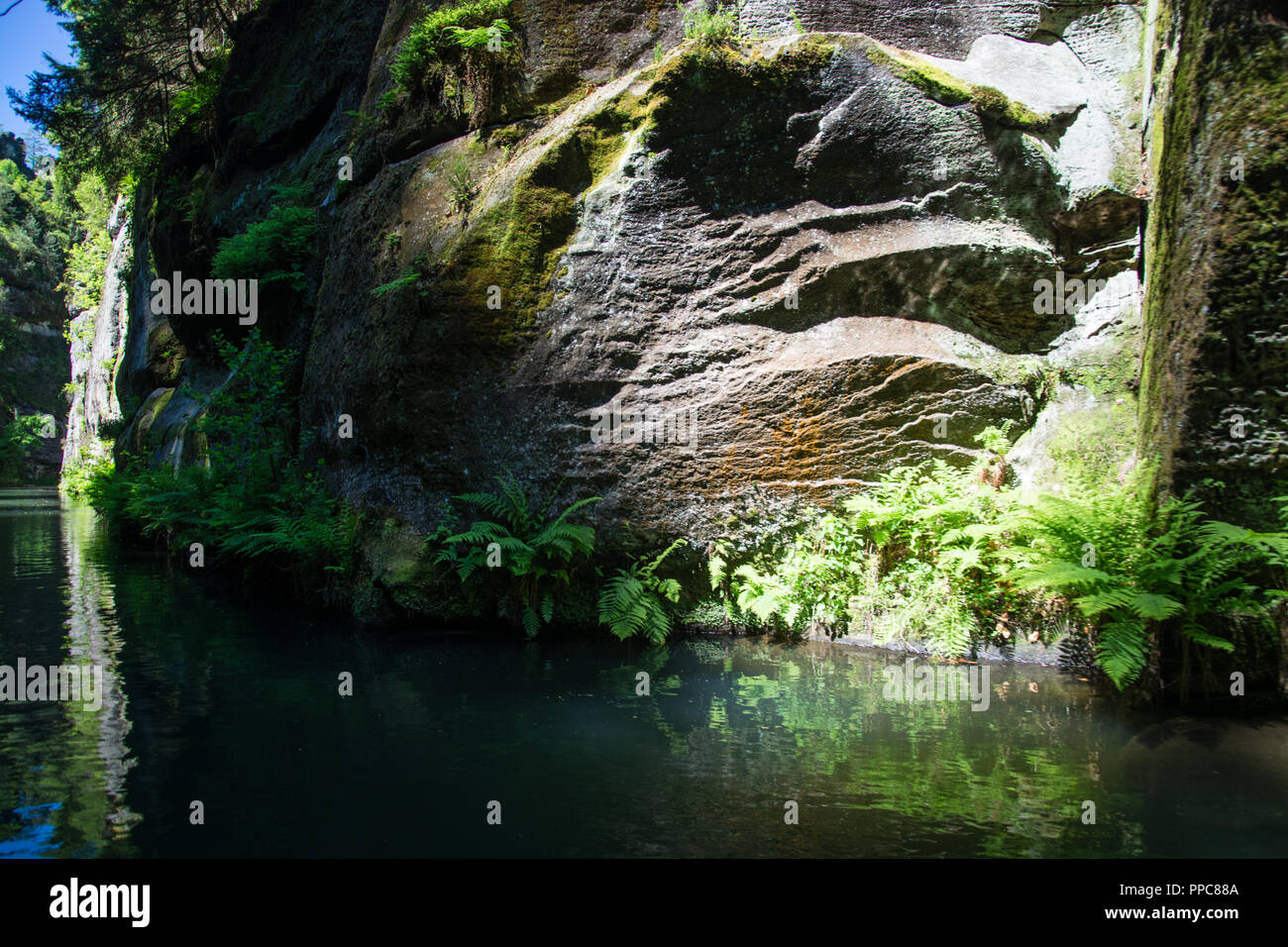 The Kamnitz Gorge, Czech: Soutesky Kamenice, German: Kamnitzklamm or ...